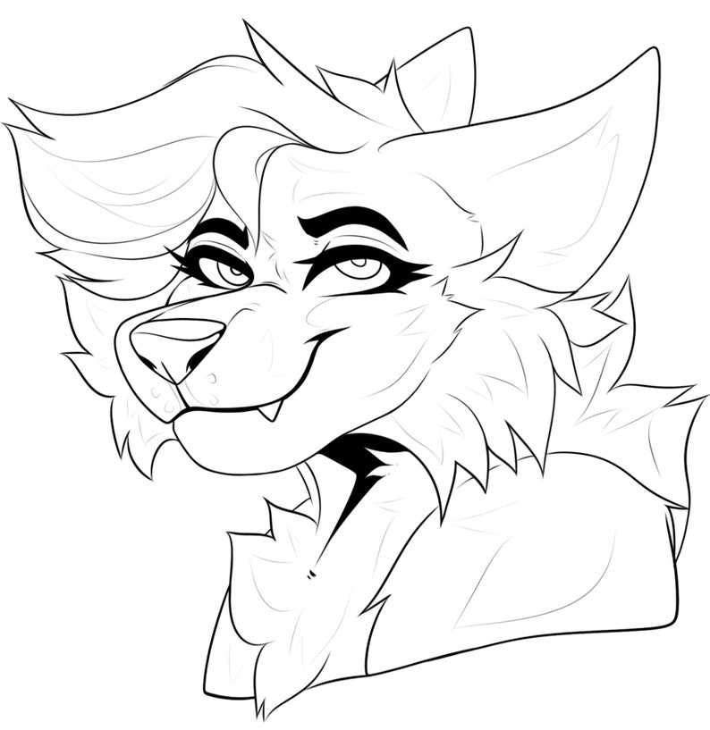 Furry Icon Fursona Emotes Furry Sticker Lines - Etsy