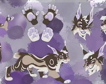 YCH Full Fursona Reference Sheet Shark Dog - Etsy