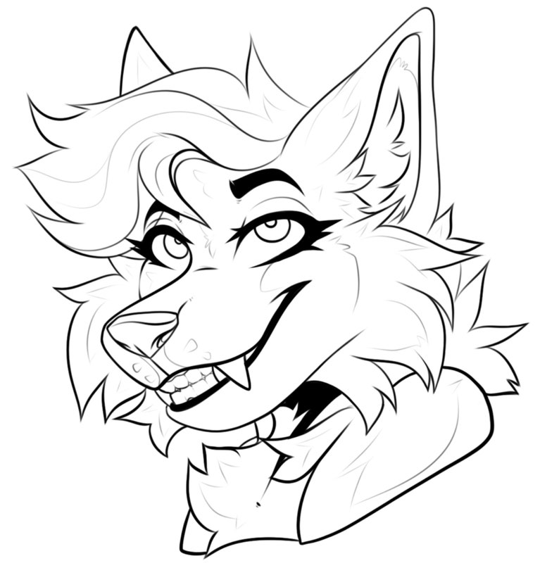 Furry Icon Fursona Emotes Furry Sticker Lines - Etsy