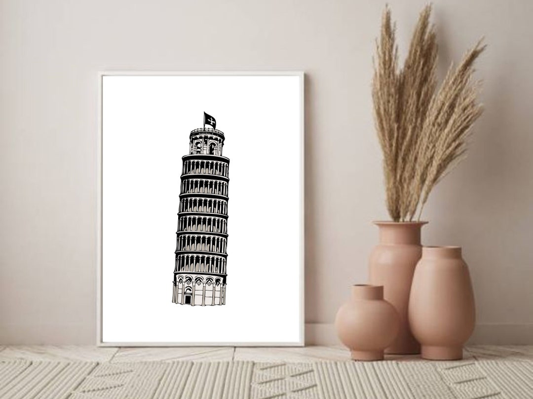 Pisa Tower, Digital Printable Art, Digital, Art, Decor, Wall Art - Etsy