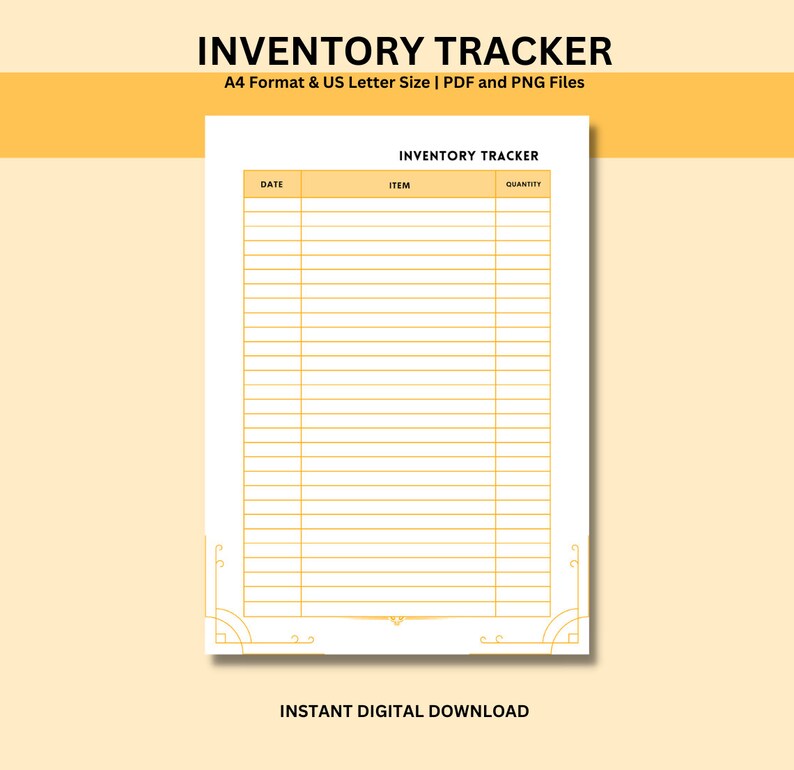 Simple Inventory Tracker Printable Inventory Tracker - Etsy UK