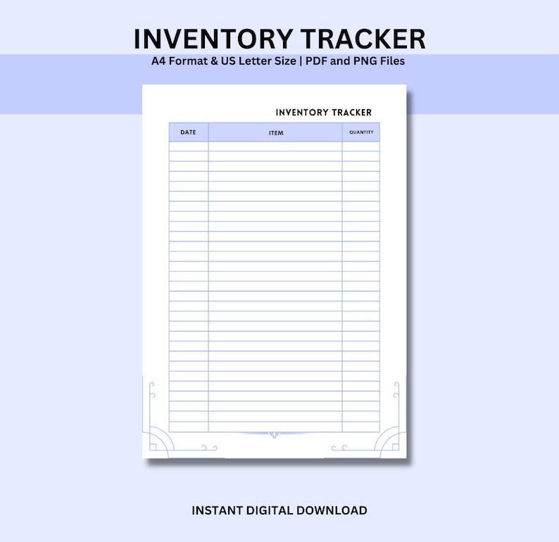 Simple Inventory Tracker, Printable Inventory Tracker, Minimalist ...