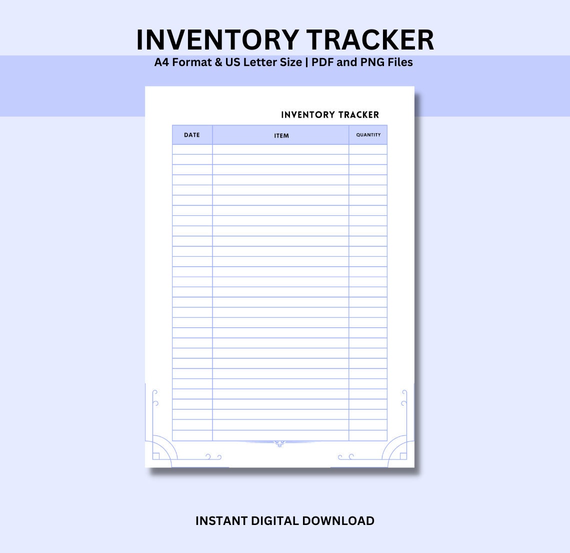 Simple Inventory Tracker Printable Inventory Tracker - Etsy UK