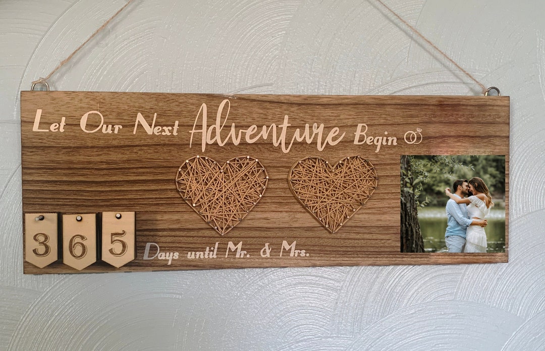 Wedding Countdown Wall Hanging / Engagement Gift - Etsy