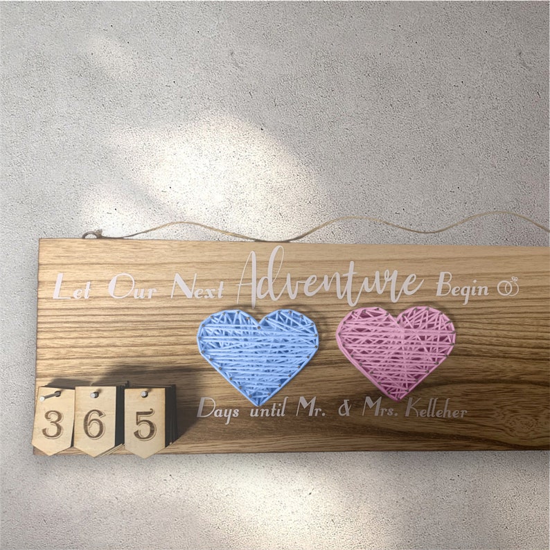 Wedding Countdown Wall Hanging / Engagement Gift - Etsy