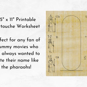 Ancient Egyptian Hieroglyphic Alphabet Cartouche Printable Worksheet ...