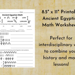 Ancient Egyptian Math Printable Worksheet | Kids Ancient Egypt School ...