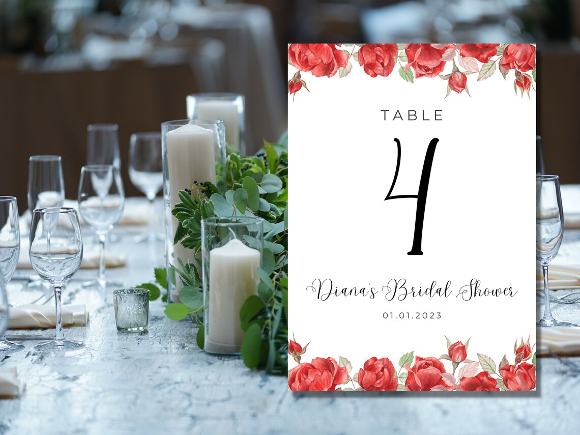 Editable Table Number, Beauty and the Beast Bridal Shower Printable ...