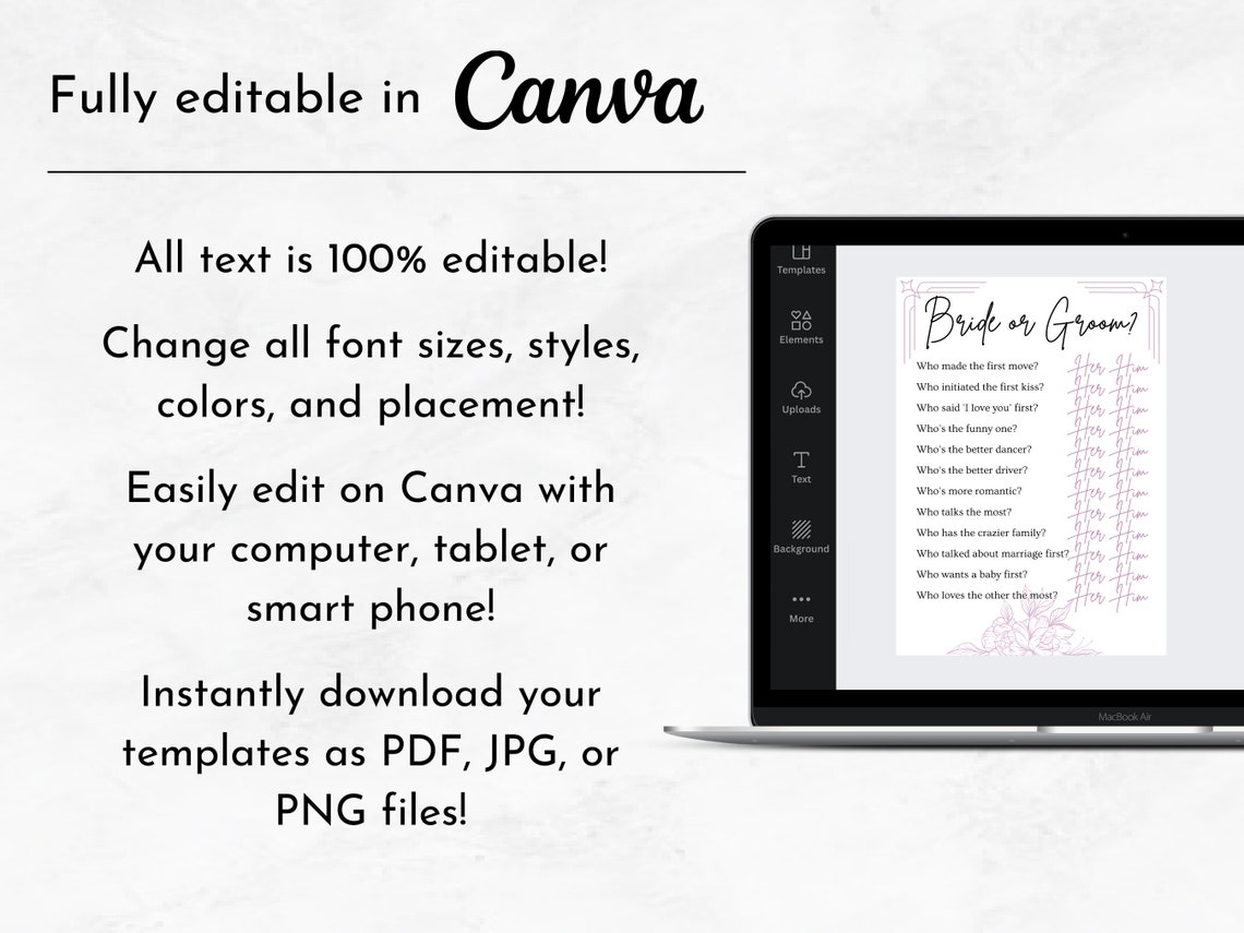 Editable Regency Bridal Shower Games Recipe Card Template Minimalist ...