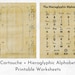 Ancient Egyptian Hieroglyphic Alphabet Cartouche Printable Worksheet ...
