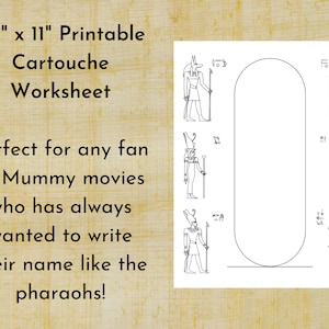 Ancient Egyptian Hieroglyphic Alphabet Cartouche Printable Worksheet ...