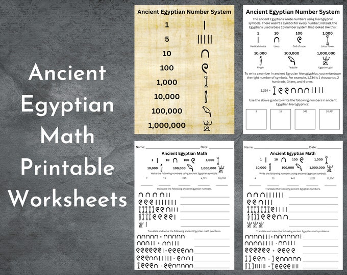 Ancient Egyptian Math Printable Worksheet | Kids Ancient Egypt School ...