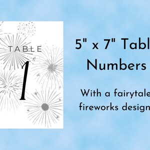 Editable Table Number Fireworks Fairytale Wedding Printable Table ...