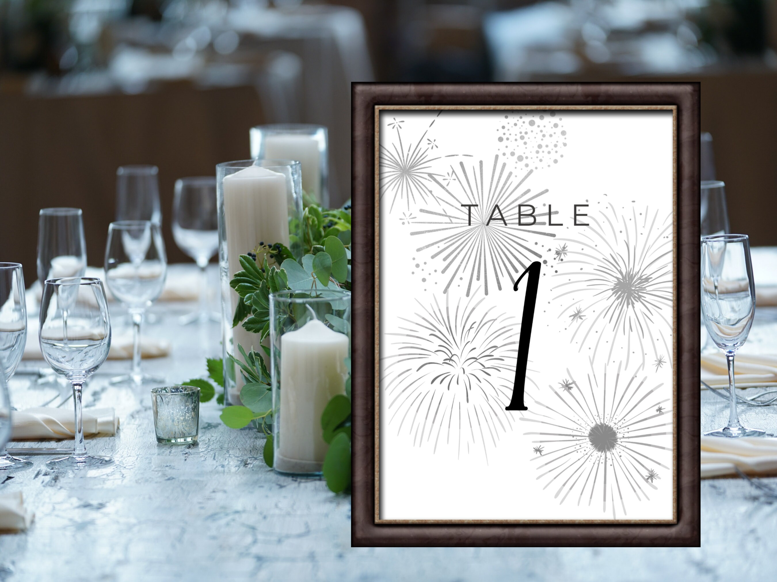 Editable Table Number Fireworks Fairytale Wedding Printable Table ...
