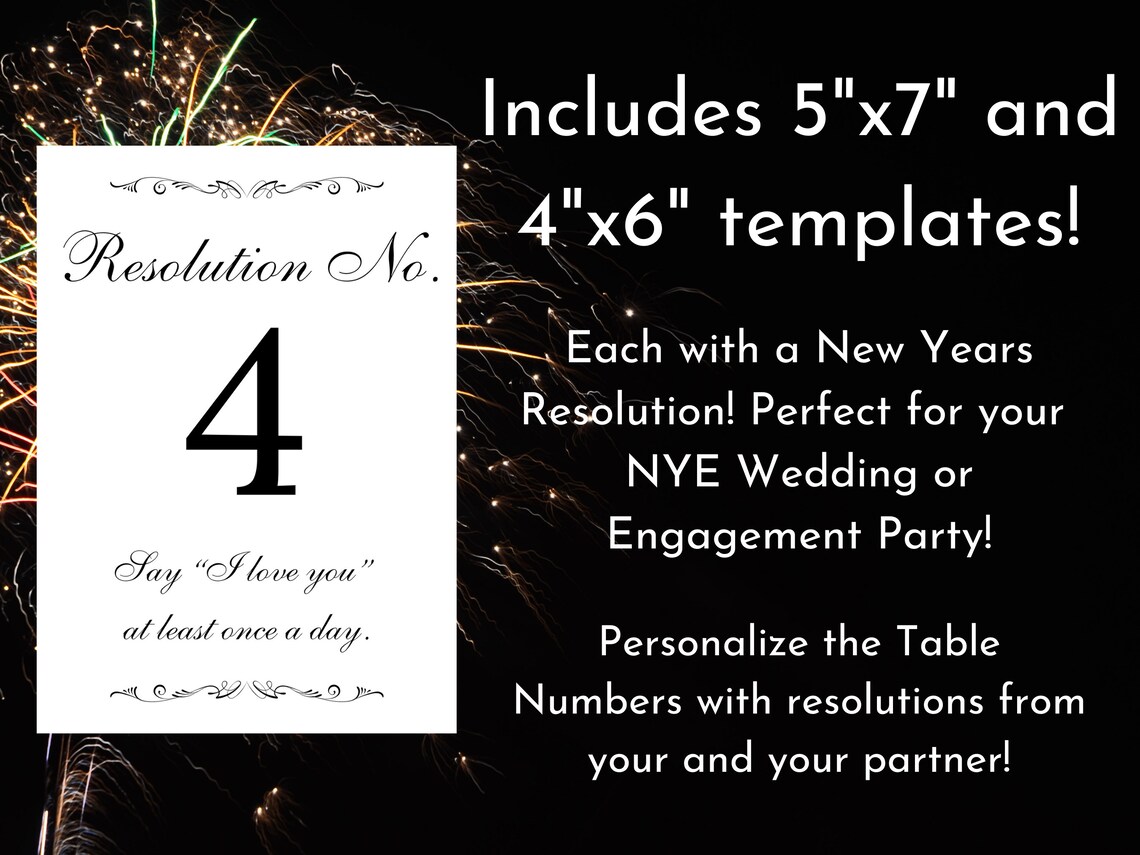 Editable NYE Table Numbers New Years Eve Wedding Printable Resolution ...