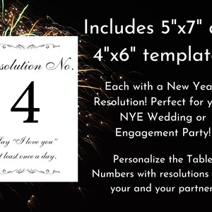 Editable NYE Table Numbers | New Year’s Eve Wedding Printable ...