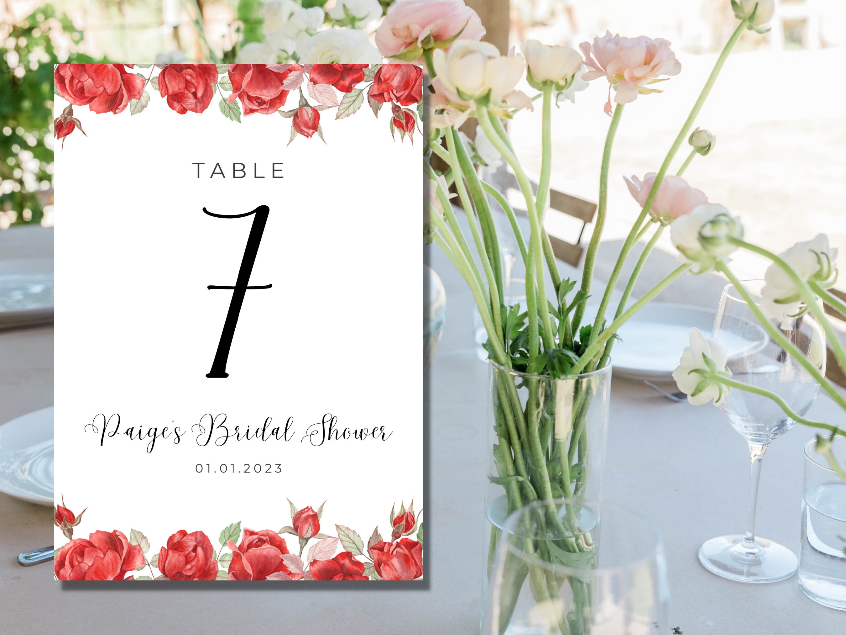 Editable Table Number, Beauty and the Beast Bridal Shower Printable ...