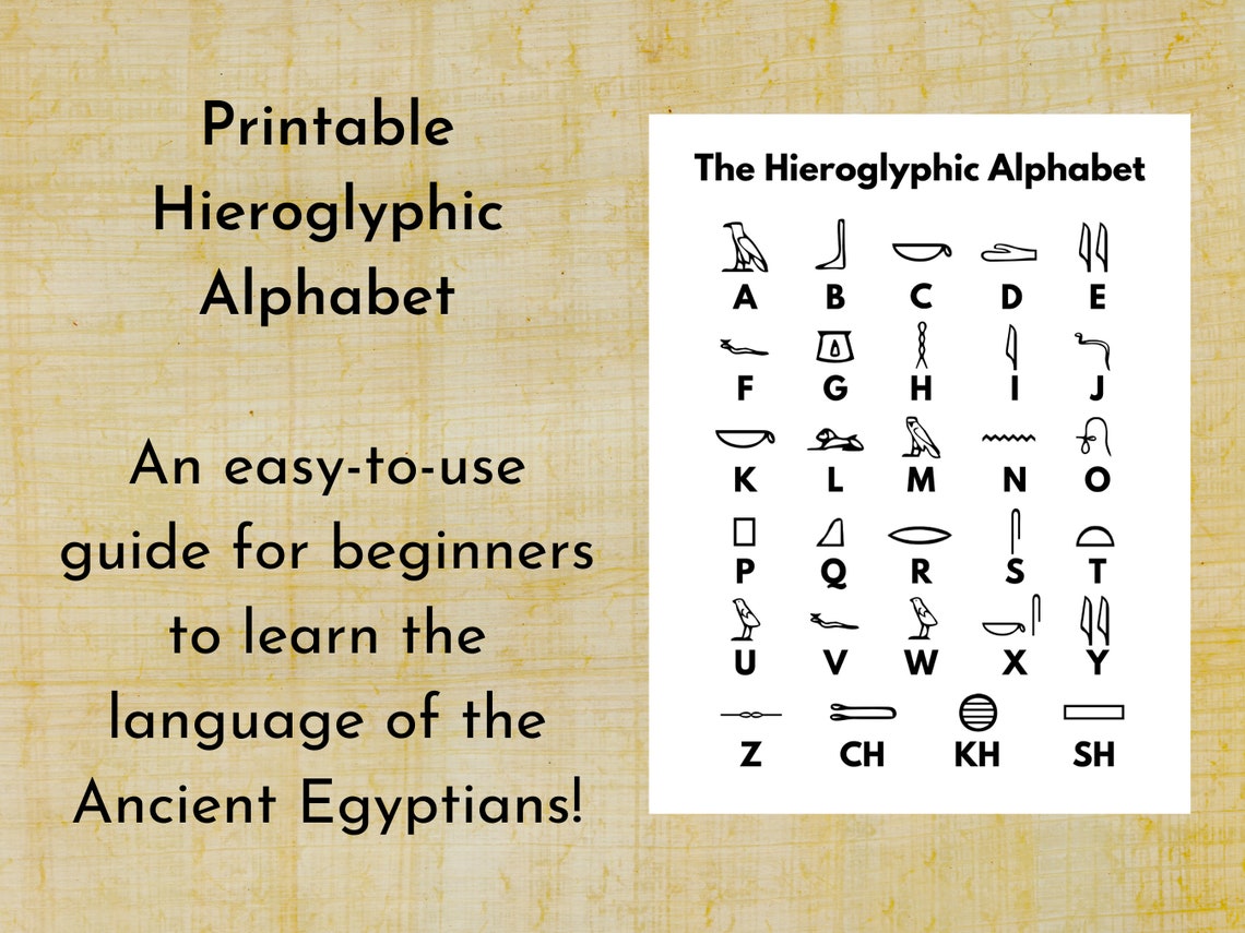 Ancient Egyptian Hieroglyphic Alphabet Cartouche Printable Worksheet ...