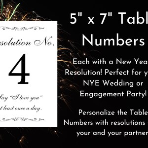 Editable NYE Table Numbers New Years Eve Wedding Printable - Etsy