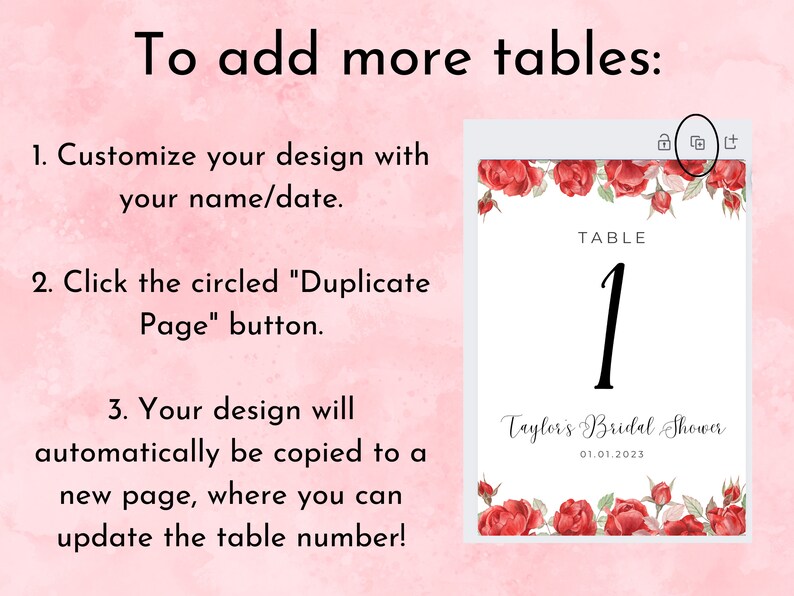 Editable Table Number, Beauty and the Beast Bridal Shower Printable ...