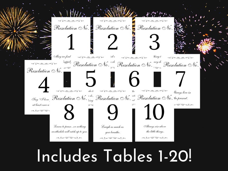 Editable NYE Table Numbers New Years Eve Wedding Printable Resolution ...