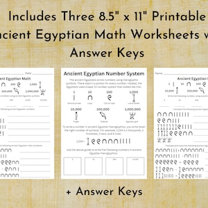 Ancient Egyptian Math Printable Worksheet | Kids Ancient Egypt School ...