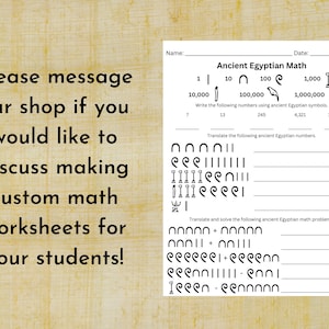 Ancient Egyptian Math Printable Worksheet | Kids Ancient Egypt School ...