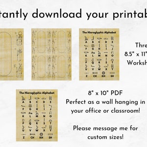 Ancient Egyptian Hieroglyphic Alphabet Cartouche Printable Worksheet ...