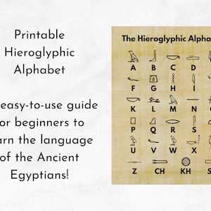 Ancient Egyptian Hieroglyphic Alphabet Cartouche Printable Worksheet ...