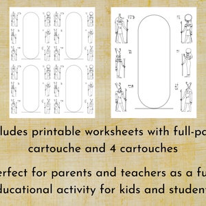 Ancient Egyptian Hieroglyphic Alphabet Cartouche Printable Worksheet ...
