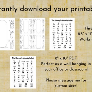 Ancient Egyptian Hieroglyphic Alphabet Cartouche Printable Worksheet ...