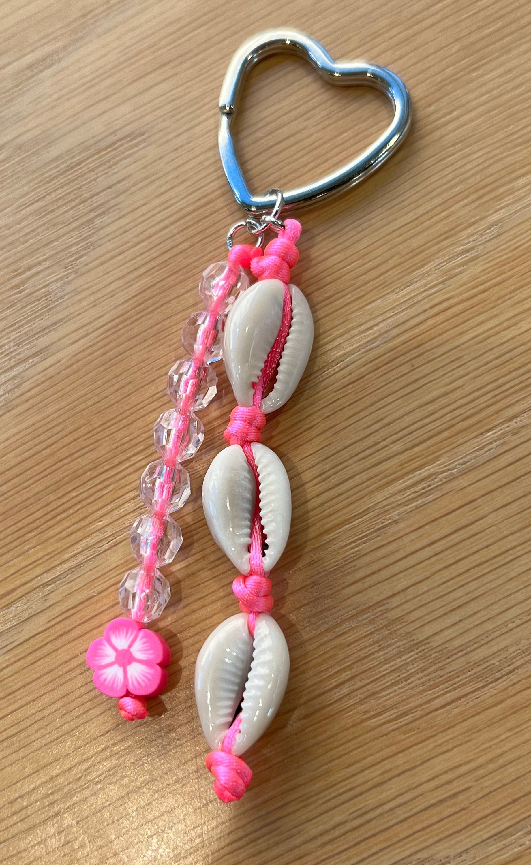 Pink Cowrie Shell Keychain - Etsy