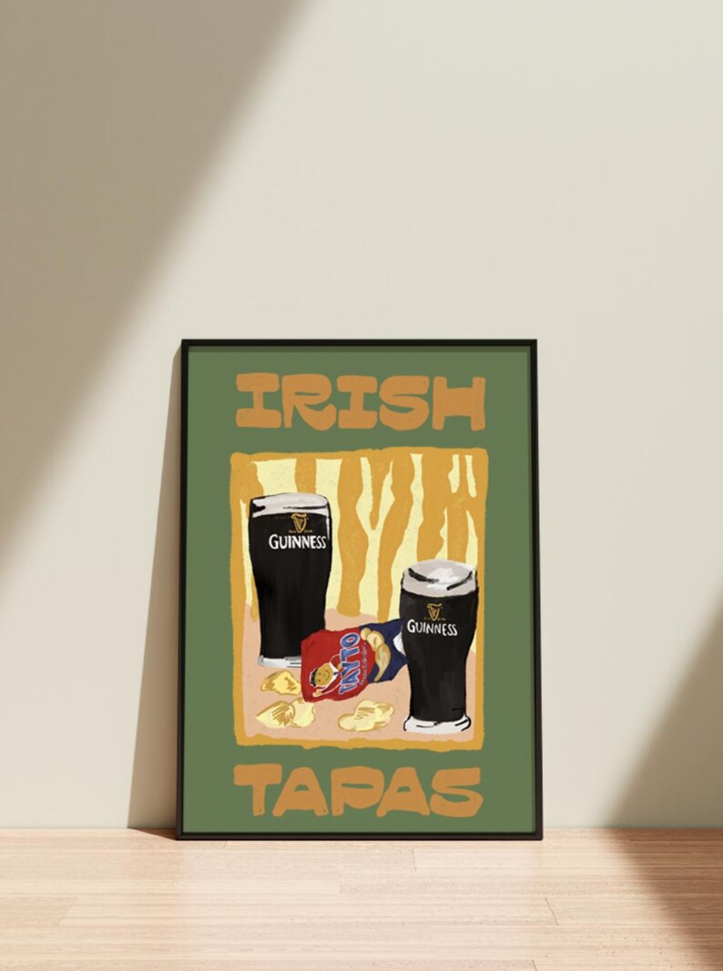 Irish Tapas Poster: Guinness & Tayto Art Print - Etsy