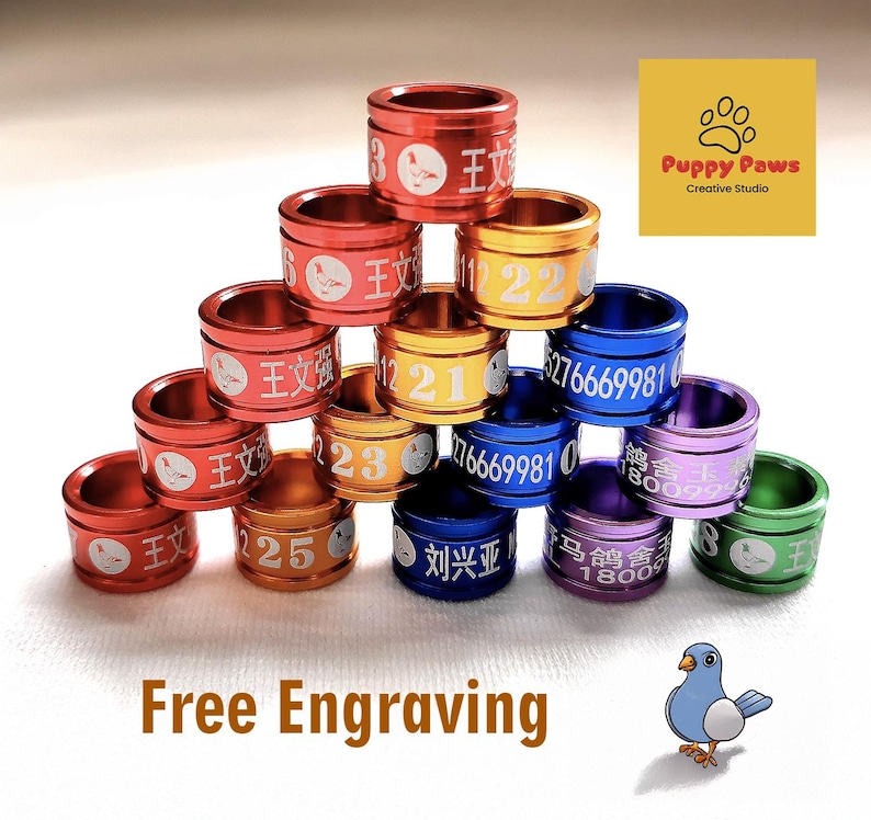 Personalized Pigeon ID Bands | Custom Aluminum Rings for Homing & Fancy ...