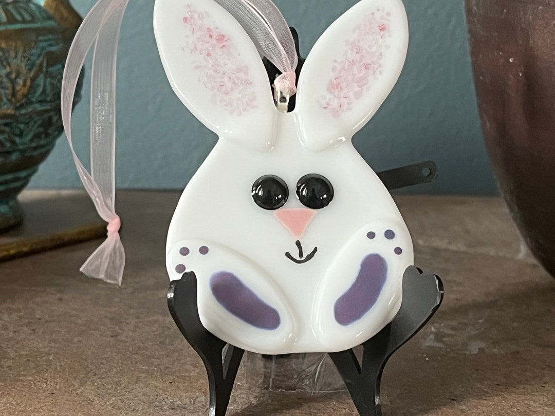 Easter Bunny Suncatcher, Fused Glass Suncatcher, Fused Glass Easter ...