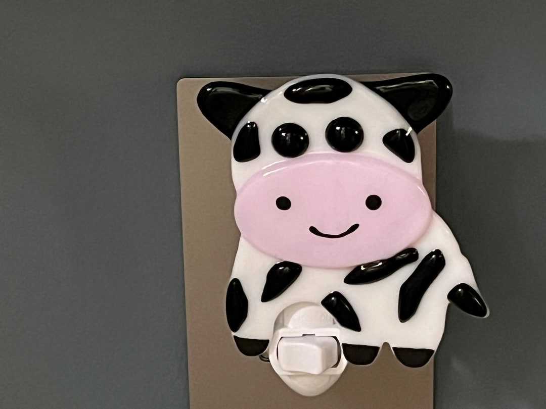 Cow Night Light, Fused Glass Night Light, Fused Glass Cow, Mother’s Day ...