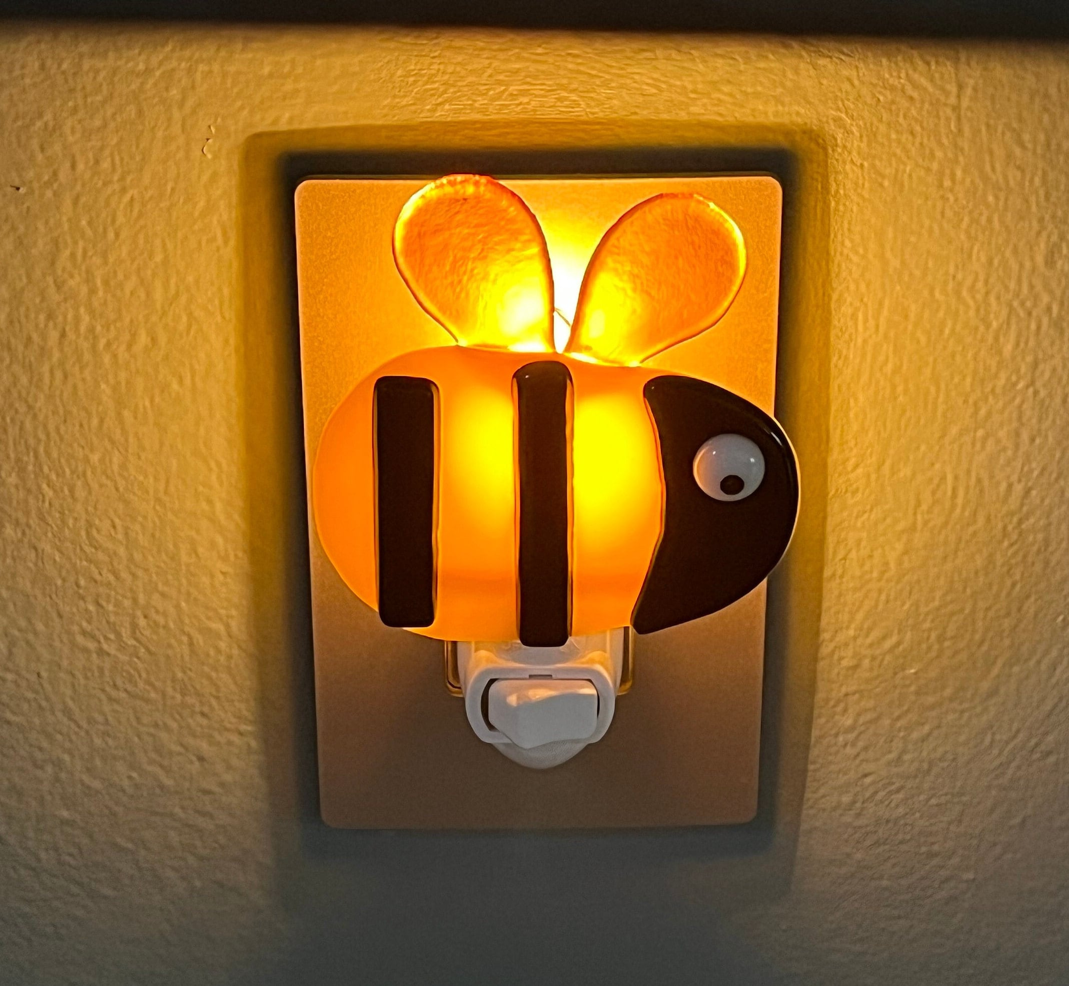 Bee Night Light, Fused Glass Night Light, Nursery Light, Nursery Decor ...