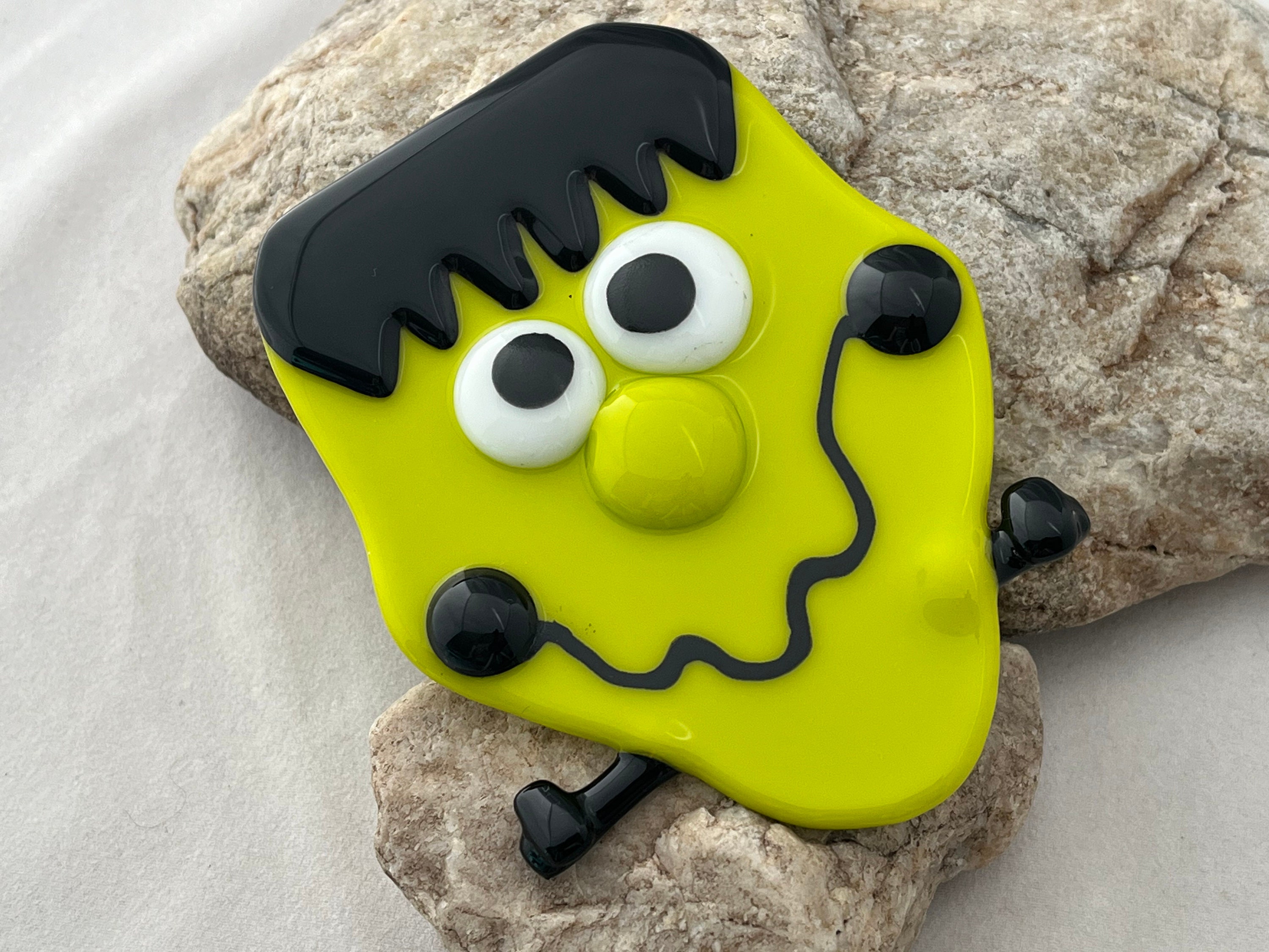 Frankenstein Ornament, Halloween Ornament, Fused Glass Frankenstein ...