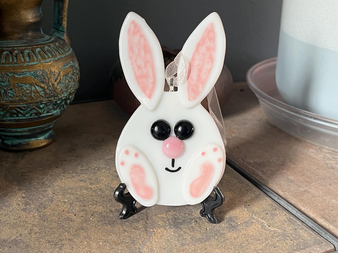 Easter Bunny Suncatcher, Fused Glass Suncatcher, Fused Glass Easter ...