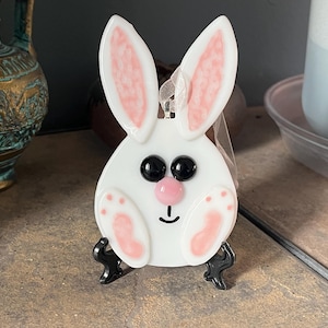 Easter Bunny Suncatcher, Fused Glass Suncatcher, Fused Glass Easter ...