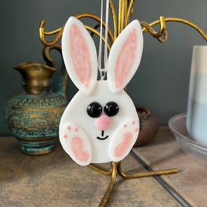 Easter Bunny Suncatcher, Fused Glass Suncatcher, Fused Glass Easter ...
