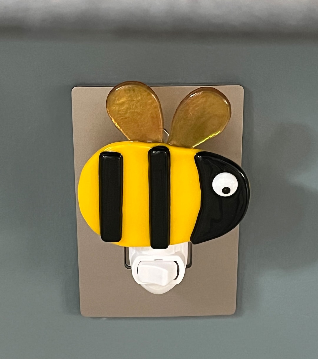 Bumble Bee Night Light, Fused Glass Night Light, Fused Glass Bumble Bee ...