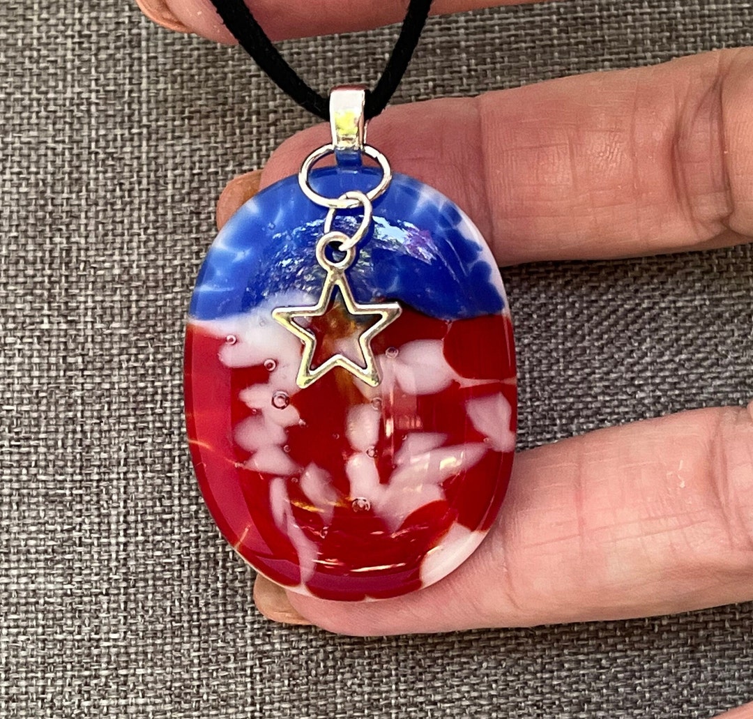 Fourth of July Necklace, Red White and Blue Necklace, Fourth of July ...