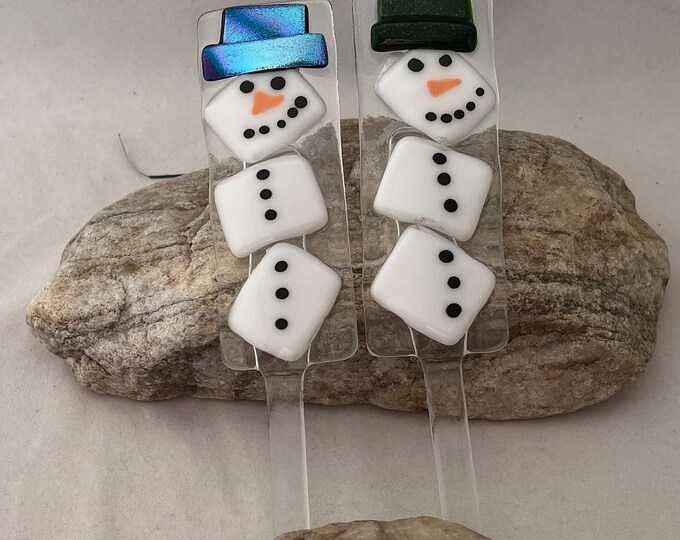 Southern Snowman Christmas Ornament Fused Glass Melted - Etsy