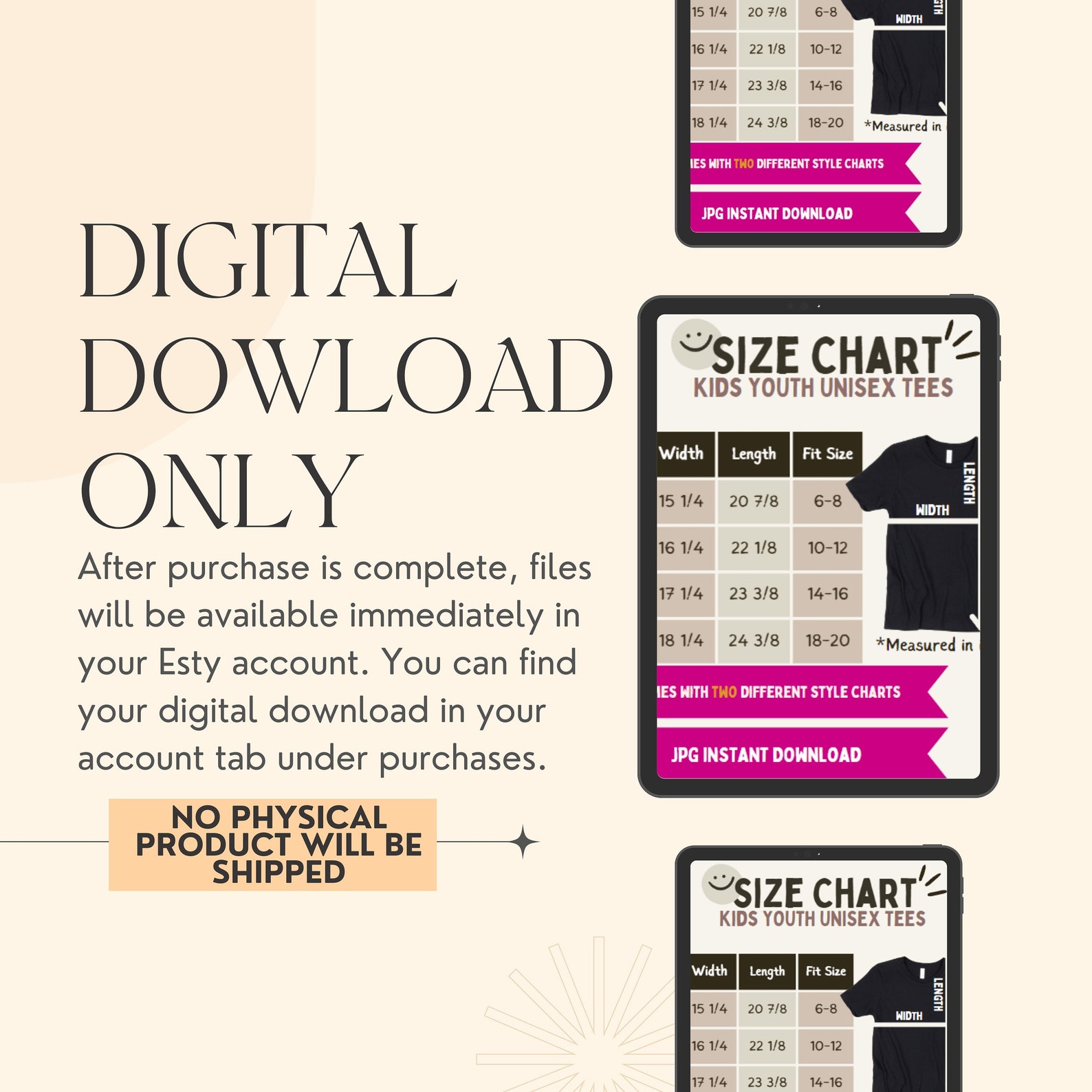 Rabbit Skins 4424 Infant Jersey Bodysuit Size Chart, Digital File Size ...