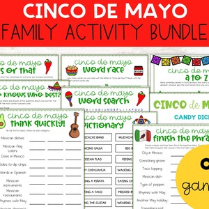 Cinco De Mayo Party Game Bundle | Printable Fiesta Activities for Kids ...