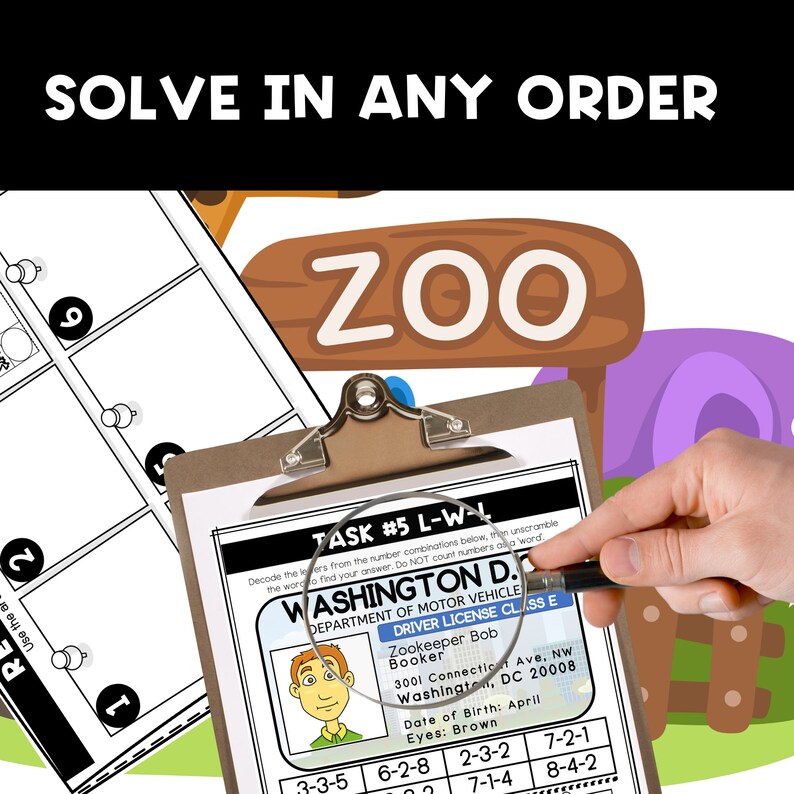 Zany Zoo Escape Game for Kids, DIY Printable Party Game, Zoo Escape ...