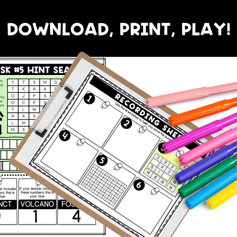 Dinosaur Escape Game for Kids, DIY Printable Game, Dinosaur Escape Room ...