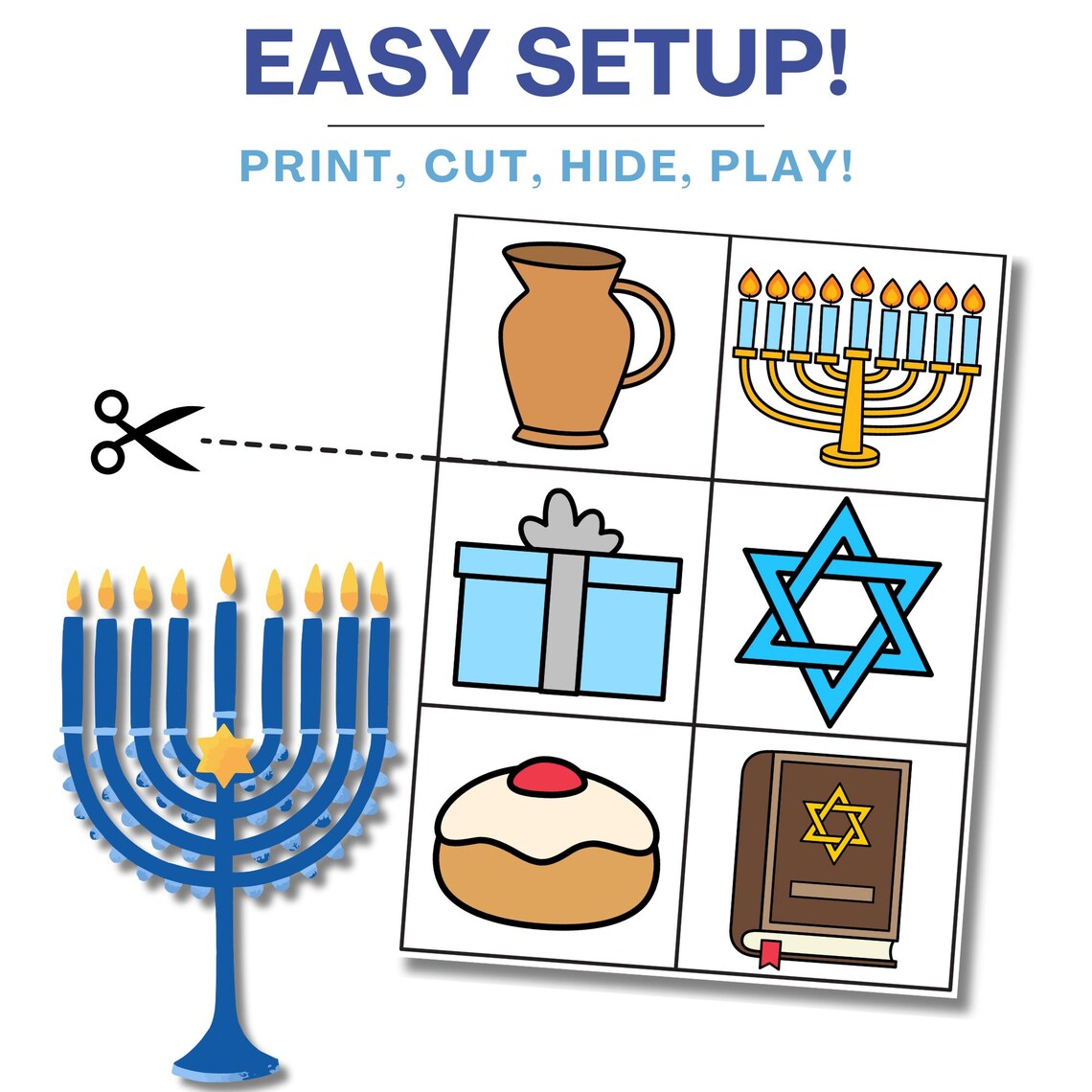 Kids Hanukkah Picture Scavenger Hunt, Hanukkah Treasure Hunt, Hanukkah ...
