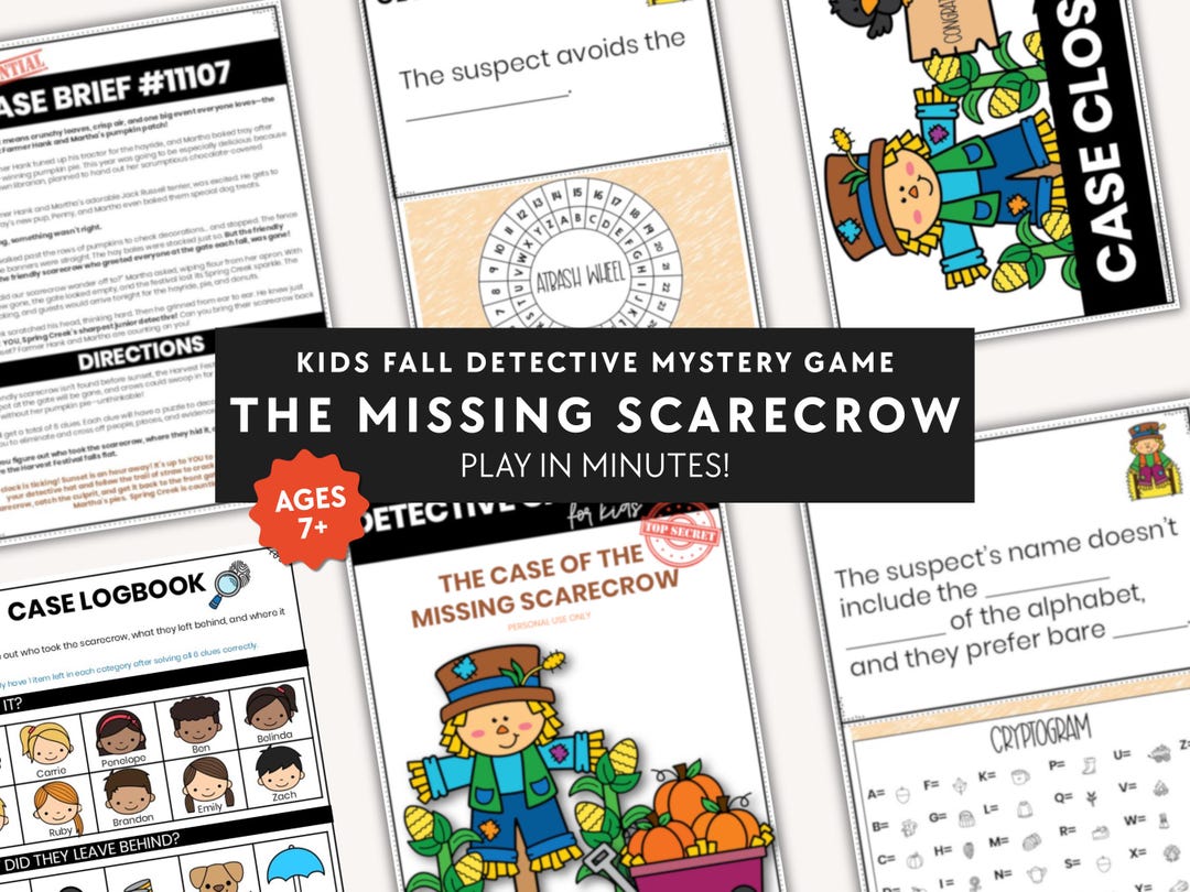 Fall-themed Detective Game | the Case of the Missing Scarecrow ...